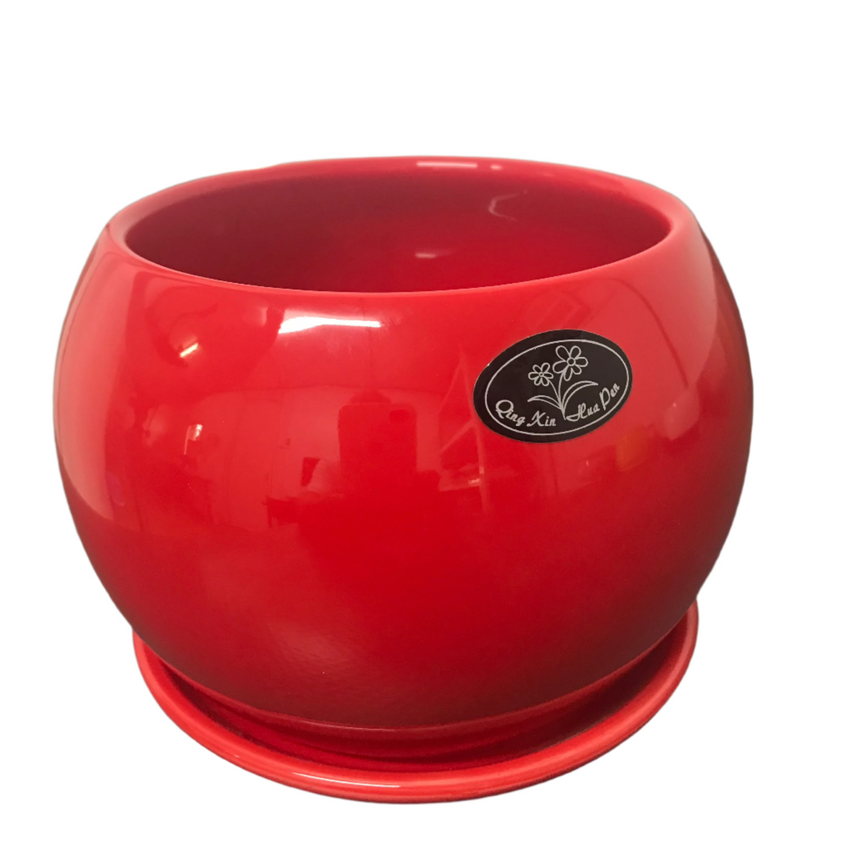 Red ceramic design pot – IM Garden Mart
