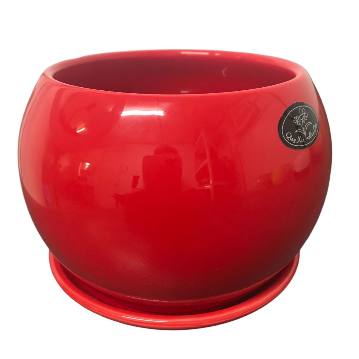 Red ceramic design pot – IM Garden Mart